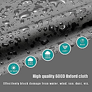 EPCOVER Portable Grill Cover for Weber Q2000, Q200 Series and Baby Q Gas Grill, Compared to Weber 7111, All Weather Protection，Gray