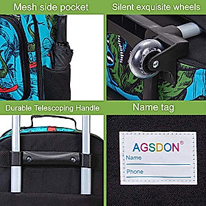 gxtvo Kids Luggage with Wheels for Boys, Dinosaur Rolling carry on Suitcase for Toddler Children