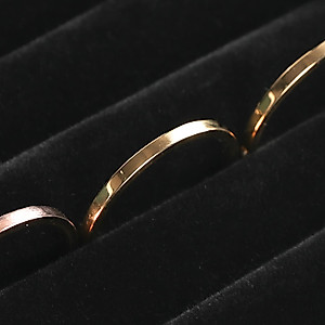 Frebeauty Rings/Earring Organizer Tray with Clear Lid,7 Slots Ring Box Velvet Ring Holder Drawer Insert Jewelry Storage Box Jewelry Display Case Jewelry Box Gift for Women and Girls(Black,7 Slots)