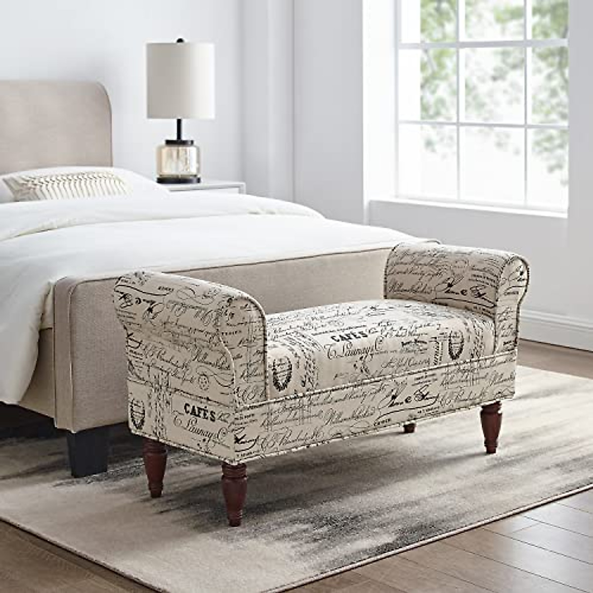 Linon Lillian Bench, Linen