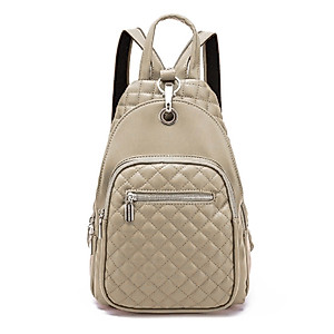 AMELIE GALANTI PU Leather Small Backpack Purse for Women,Small Crossbody Sling Bag Multipurpose Chest Bag for Women Cycling (Beige-1)