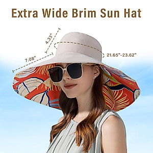 LackBlue Wide Brim Hats for Women, Summer Sun Floppy Hat, Double Sided Sun UV Protection Hat, Travel Hat, Boho Beach Ladies Hats (Flower/Black)