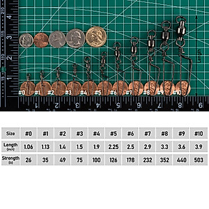 Dr.Fish 20 Pack Ball Bearing Swivels with Snap, Snap Swivels Fishing Tackle Stainless Saltwater & Freshwater Coast Lock Fishing Clips Terminal Tackle Line Lure Leader Connector 35LB