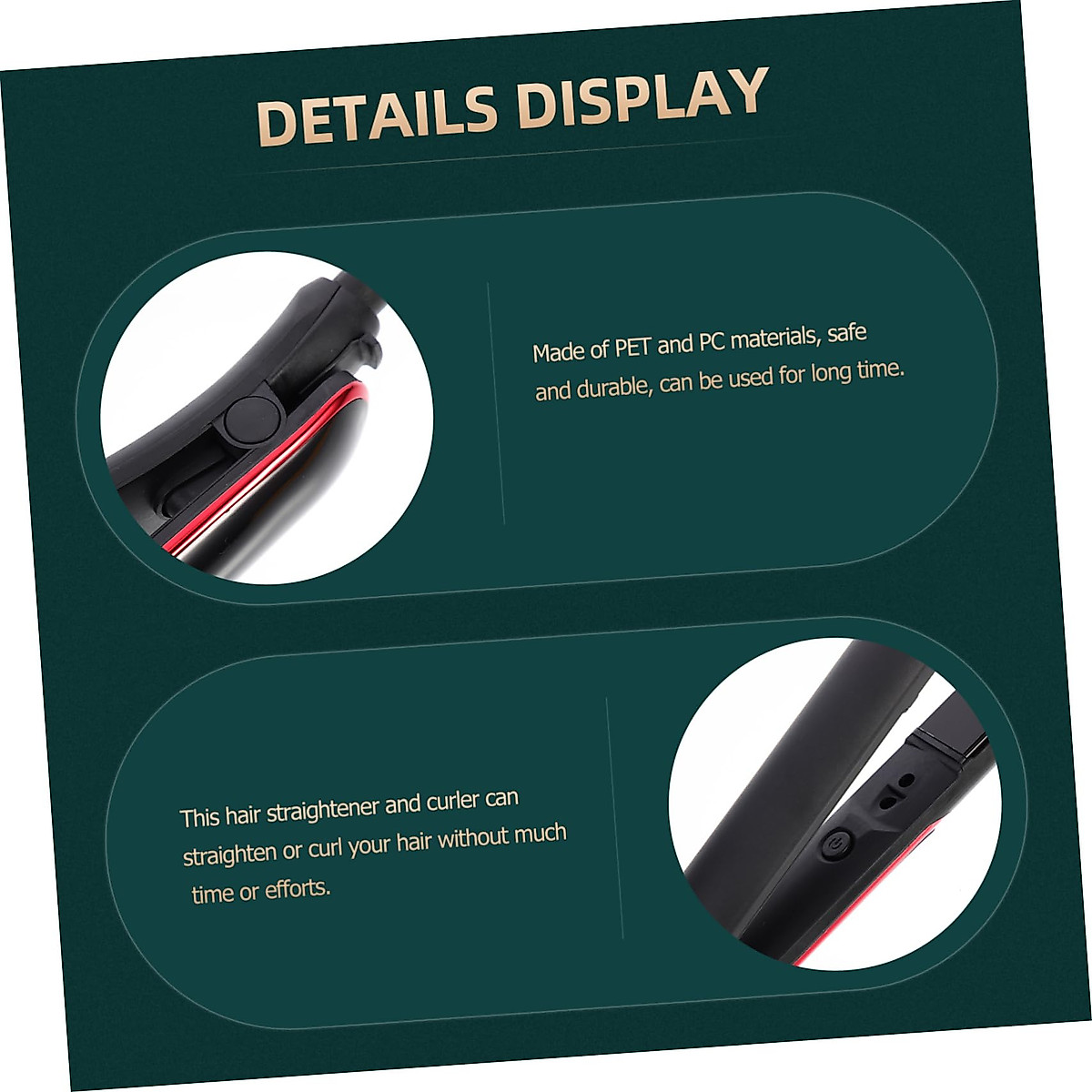 HAKIDZEL Dual-Purpose Direct Power Panel Flat Irons Adjustable Hair Straightener Flat Iron Wireless Curler Hair Styling Tools Plastic Hair Straightener Cordless Travel PC Curling Iron