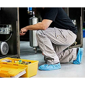 G & F Products - 13033 Premium 100 Pack (50 Pairs ) Disposable Boot & Shoe Covers Slip - Resistant fits up to size 11 US Men and 13 US Women, Blue, Large