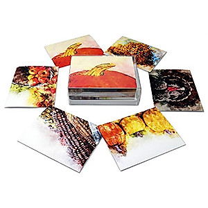Watercolor Autumn Blank Note Cards - Blank Greeting Cards - 6 Fall Designs - Includes Card and Envelopes - 5.5"X4.25" (12 Pack)