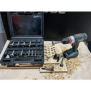 CORTOOL Forstner Bit Set 16Pcs Hex Shank, Wood Drill Bits Set with Multi Sided Shank