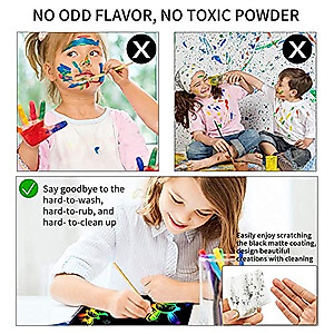QXNEW Scratch Rainbow Art for Kids: Magic Scratch off Paper Children Art Crafts Set Kit Supplies Toys Black Scratch Sheets Notes Cards for Boys Girls Birthday Party Favors Games Christmas Easter Gifts