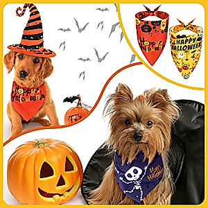 20 Pcs Patriotic Dog Bandanas Independence Day Dog Bandana Pet Scarf Adjustable American Flag Holiday Dog Bandanas Dog Bib for 4th of July Small Medium Dogs Cats Pets(Bat, Pumpkin)