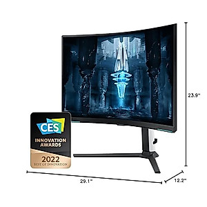 SAMSUNG 32" Odyssey Neo G8 4K UHD 240Hz 1ms G-Sync 1000R Curved Gaming Monitor, Quantum HDR2000, AMD FreeSync Premium Pro, Matte Display, Ultrawide Game View, DisplayPort, Black & White, 2022