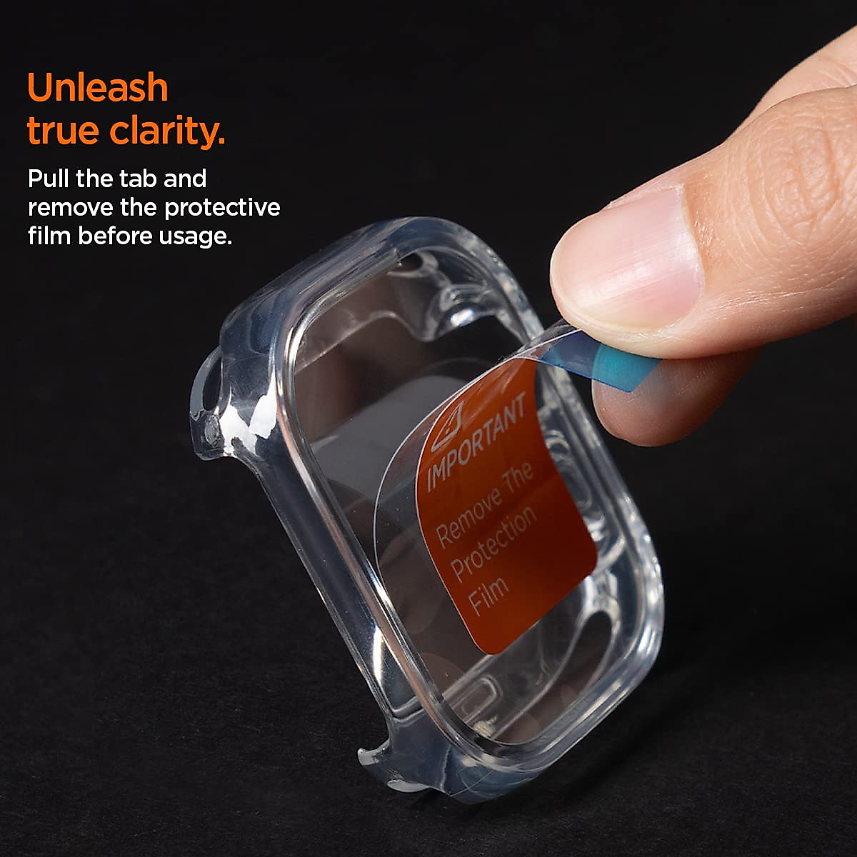 Spigen Ultra Hybrid Designed for Apple Watch Ultra 2/1 49mm Case with Full Coverage Screen Protector - Crystal Clear