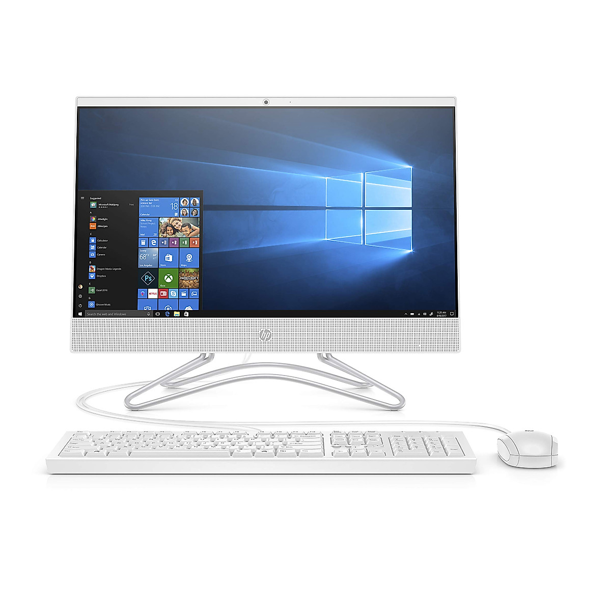 HP 21.5-Inch All-in-One Computer, AMD A4-9125, 4GB RAM, 1TB Hard Drive, Windows 10 (22-c0010, White)