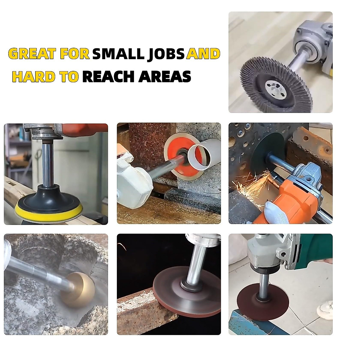 5/8"-11 Angle Grinder Extension Shaft Connecting Rod 3PCS，Compatible with Makita, Dewalt, Bosch, Hitachi, Milwaukee, Metabo and Other Brands，nophike Tool