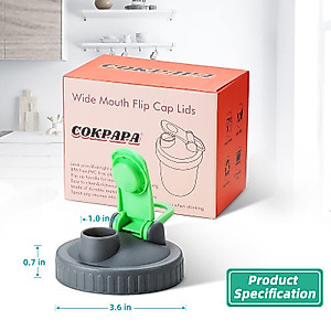 4 Pack Wide Mouth Flip Cap Mason Jar Lids for Ball Mason Jars, with Airtight Seal & Leak-proof, Easy Pouring Spout (Jars not Included)