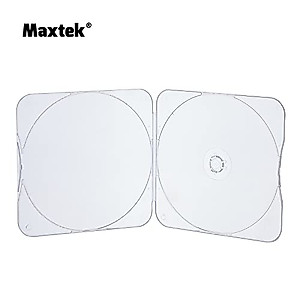 Maxtek 25 Pack Ultra Slim Clear Transparent Square Shaped CD and DVD Disc Clam Shell Case with Lock, Single Disc Capacity, Durable and Impact Resistant PP Poly Plastic Case.