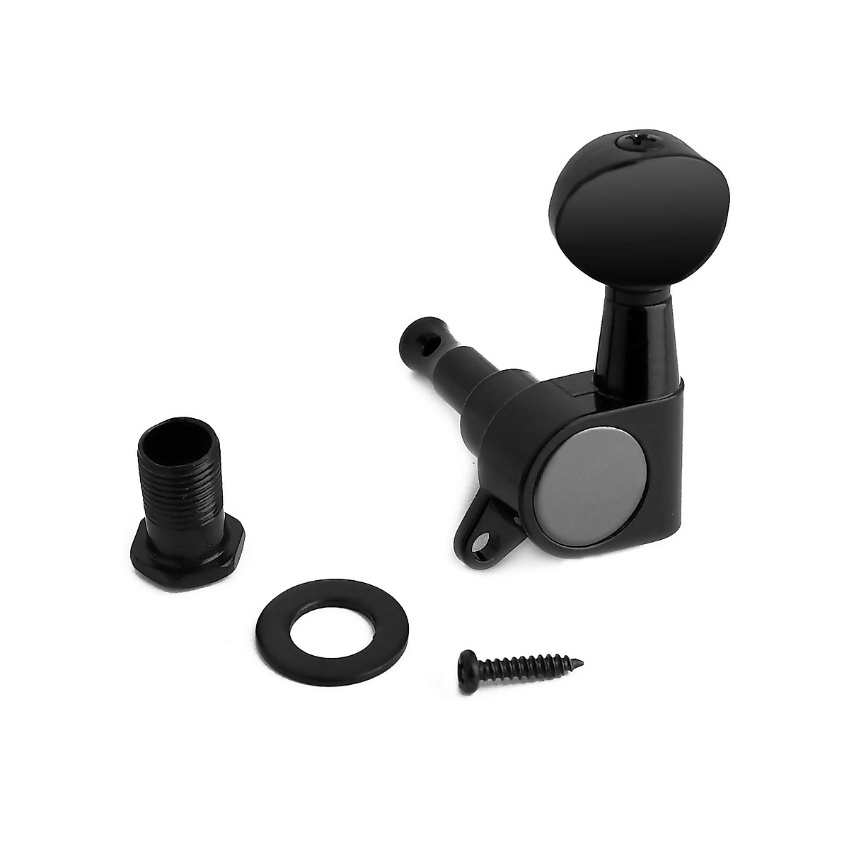 Holmer Guitar String Tuning Pegs Tuning Machines Sealed Machine Heads Grover Tuners Tuning Keys Oval Button 3 Left 3 Right for Electric Guitar or Acoustic Guitar Black.