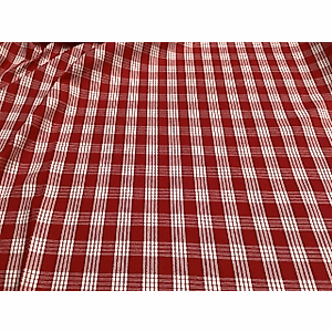 Red Palaka Woven Fabric Hawaiian