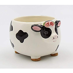 Cosmos Gifts Fine Ceramic Country Barnyard Cow Candy Dish Bowl/Plant Planter, 5" L