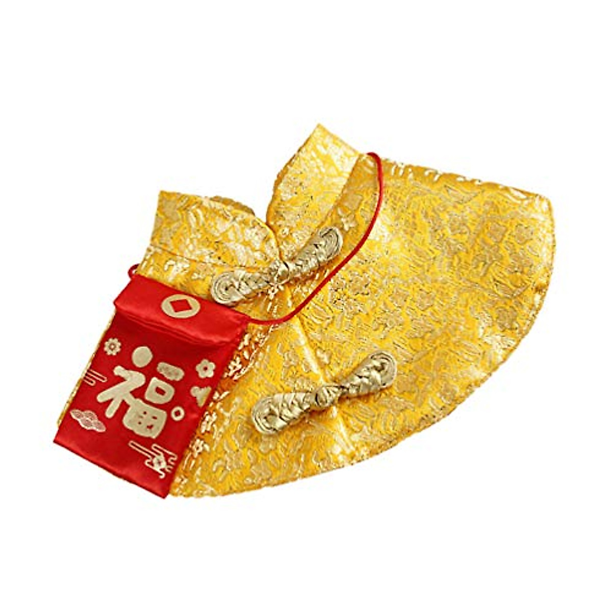 balacoo Pet Costume Dogs Cosplay Chinese Style Tang Dynasty Clothes Funny Cape Pets Dog Cat New Year Dress Up (Yellow Size S)