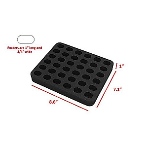 Polar Whale Toy Figurine Character Drawer Organizer Washable for Home Bedroom Playroom Compatible with Shopkins Hatchimals Colleggtibles 7.1 x 8.6 x 1 Inches Black Foam 36 Compartments