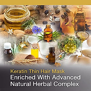 Vitamins Keratin Hair Mask Deep Conditioner - Biotin Protein with Castor Oil Repair for Dry Damaged and Color Treated Hair - Conditioning Treatment for Curly or Straight Thin Fine Hair