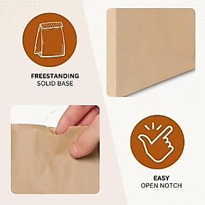 Kraft Paper Bags, 4 Lb Brown Paper Bags, (50 Count) (Brown #4)