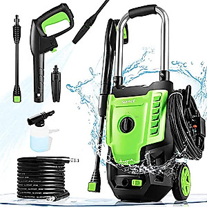 Electric Pressure Washer Power Cleaner - SY3200 Suyncll 2.5 GPM Power Washer 1800W High Pressure Car Cleaner with All-in-one Spray Nozzles, 20 Ft Hose & 35 Ft Wire, CSA Compliant, Green