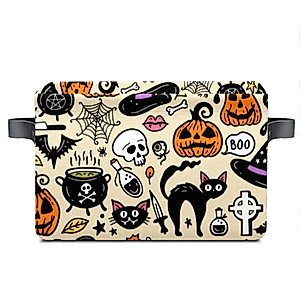 Halloween Ghost Basket with Handles spooky basket stuffers for Boyfriend Large Collapsible Storage Bins Boxes for Shelves Home Office Toys