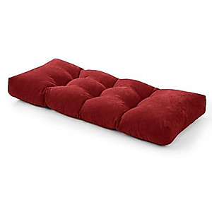 ROFIELTY Bench Cushion 36X14 inch, Indoor/Outdoor Anti-Slip Tufted Swing Seat Cushion, Comfortable Window seat Cushions Indoor, Piano Bench Cushions. (Burgundy, 36x14x4)