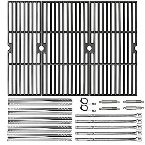 Hisencn Grill Replacement Parts for Charbroil Performance 5 Burner 463347519 463347518 463347017 463673017 463376018P2, G470-5200-W1 Grill Burner G470-0004-W1A Heat Plates and Cooking Grates