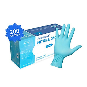 Amerisano 100% Nitrile Exam Gloves | Medical Grade, 510(k), Exceptional tactile sensitivity, Latex & Powder Free, 3 mil, Non-Sterile | Blue (Box of 200, X-Large)