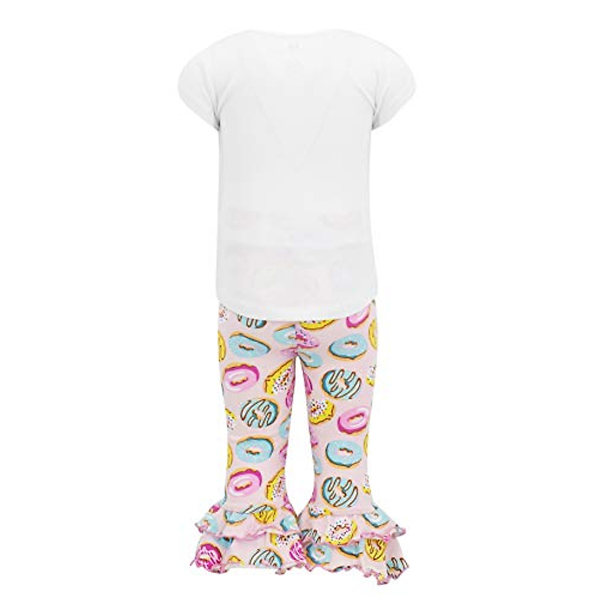 Unique Baby Girls Donut Grow Up Birthday Ruffle Pant Outfit (2t)