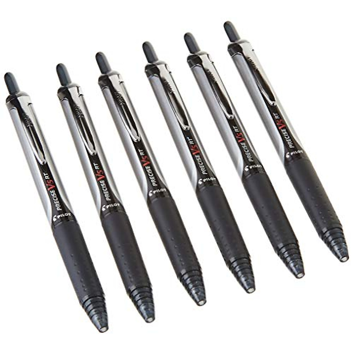 PILOT Precise V5 RT Refillable & Retractable Liquid Ink Rolling Ball Pens, Extra Fine Point (0.5mm) Black Ink, 6-Pack (13613)