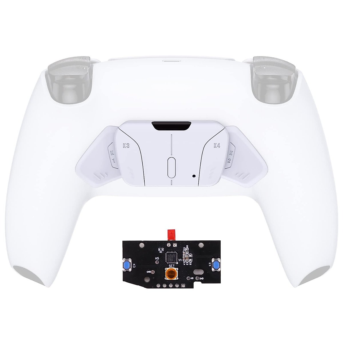 Turn RISE to RISE4 Kit – Redesigned Solid White K1 K2 K3 K4 Back Buttons Housing & Remap PCB Board for PS5 Controller eXtremeRate RISE & RISE4 Remap kit - Controller & Other Accessories NOT Included