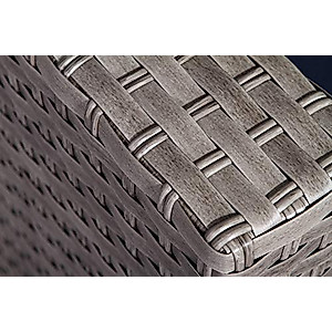 SunHaven Resin Wicker Outdoor Patio Furniture Set - 5 Piece Conversation Sectional Premium All Weather Gray Rattan Wicker, Aluminum Frame with Deluxe Fade Resistant Olefin Cushion (Kensington 5 Pcs)