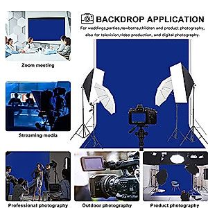 Lidlife 10 x 10 ft Blue Backdrop,Blue Screen Backdrop Background for Photoshoot Polyester Fabric Chromakey Blue Background Backdrop with 4 Backdrop Clips for Photography,Video Studio