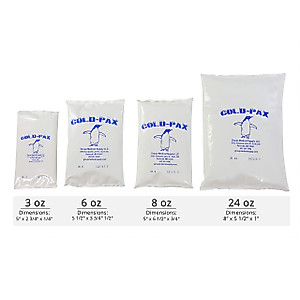 GMS Cold Pax Ice Pack Reusable 4 Pack - Extra Cold Ice Pack Replacements - 3 oz Multipurpose Gel Packs for Aches, Pains, Bruises, Sores, Coolers, Lunch Boxes, and Medical Purposes