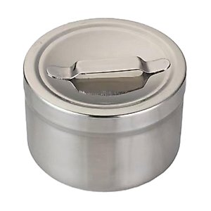 Generic Stainless Steel Medical Ointment Jar Apothecary Jar Cotton Balls Dispenser, 7.5cmx5cm, Silver