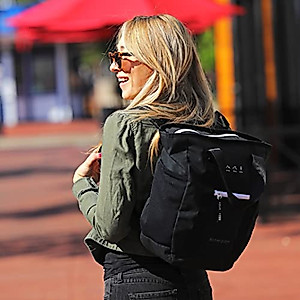 Sherpani Via, Nylon Backpack Tote with Coin Purse, Backpack for School, Backpack Purse for Women, Christmas Gifts, Fits 15 Inch Laptop (Black)