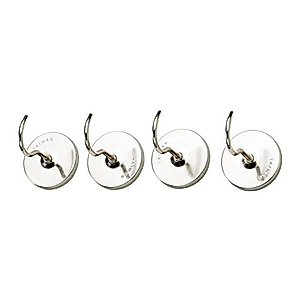 HIC Kitchen HIC Strong Magnetic Hanger Hooks, Heavy Duty Steel with Bright Chrome Finish, 1.25 x 1.5-Inches, Set of 4