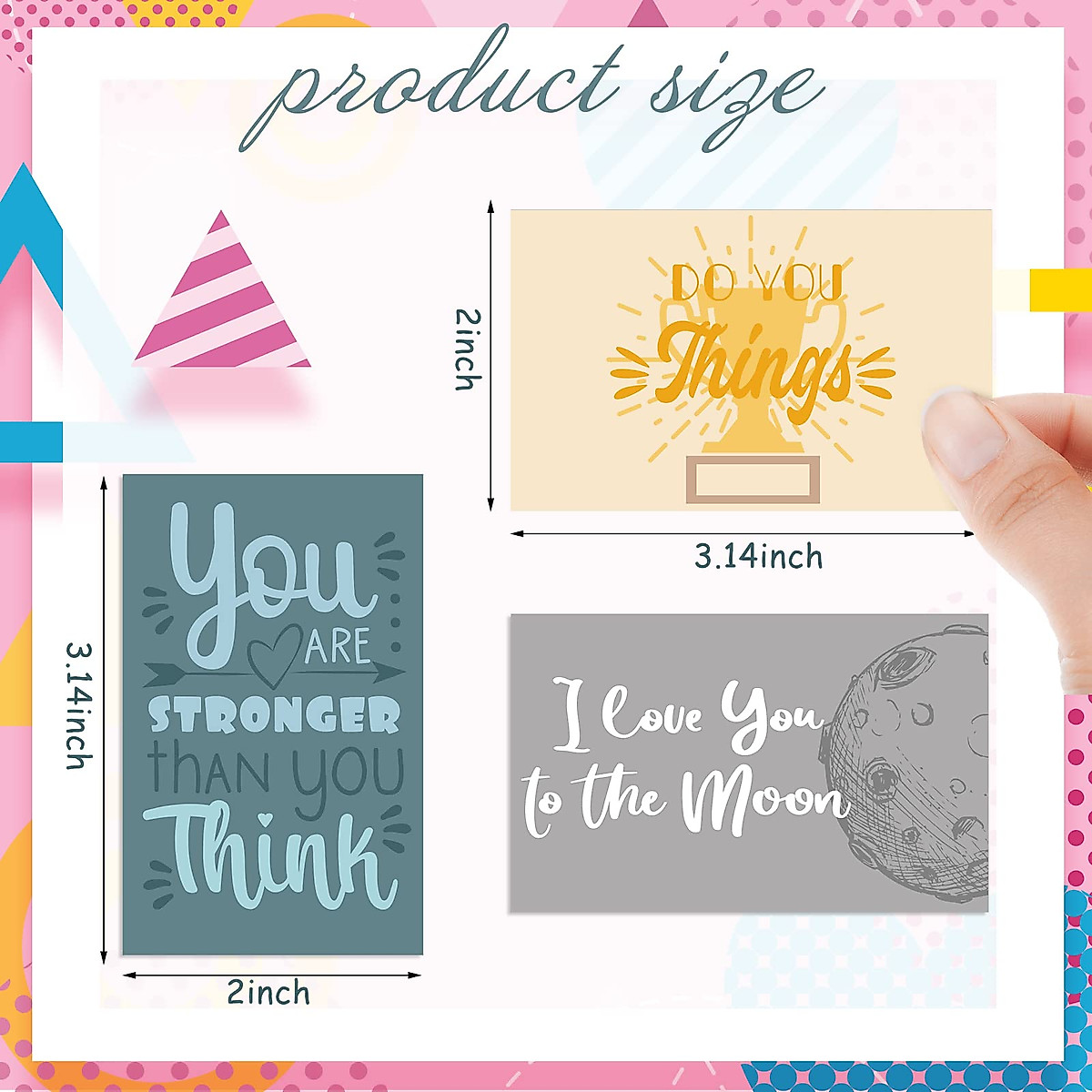 300 Pcs Inspirational Cards Encouragement Cards Mini Positive Affirmations Cards Colored Kindness Motivational Cards Appreciation Cards for Business Student Kids Teachers Gifts 30 Styles 2 x 3.2 Inch