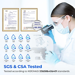 Waterdrop G3 Replacement Filter, Replacement for 𝐖𝐃-𝐆𝟑-𝐖 𝟒𝟎𝟎𝐆𝐏𝐃 Reverse Osmosis System, Pack of 1 WD-G3-CF Filter, 1 WD-G3-CB Filter, and 1 WD-G3-N2RO Filter