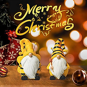 Vincent Malyn Outdoor Garden Gnome Statue - Yard Gnome Decor Figurine Set of 2 Funny Bee Gnomes Decorations for Yard Patio Law Cute Resin Ornament