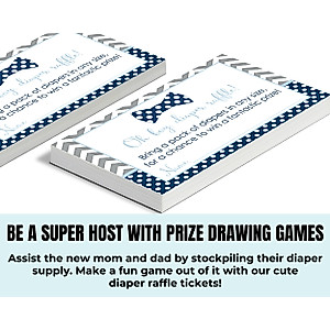 Bow Tie Diaper Raffle Tickets, Boys Baby Shower Games for Prizes, Baby Shower Diaper Raffle Invitation Insert Cards, 25 Pack
