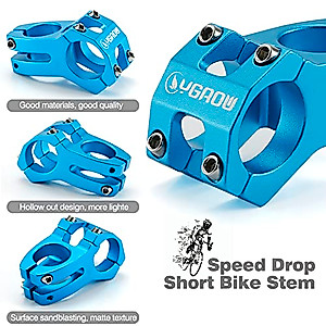 YGROW 31.8 Stem 45mm Bike Stems Mountain Bike Stem MTB Stem 31.8 for Most Bicycle, Road Bike, BMX, Fixie Gear, Cycling(Aluminum Alloy, Purple)