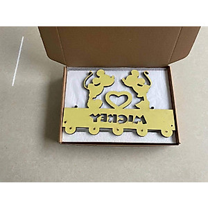 KL Mick Door Hooks,Disney Mickey Mouse Cartoon Animation Coat Hooks,Key Holder,Key Hanger for Wall、Entryway and Living Room,Gift,5 Hooks Holder (a5)