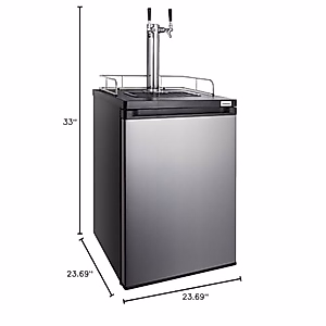 Kegco HBK209S-2 Keg Dispenser, stainless steel,2 Faucet without Kegs