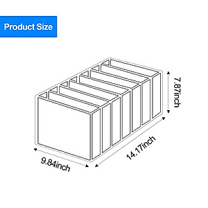 2 Pack 7 Grids Wardrobe Clothes Organizer Washable Foldable Visible Clothes Drawer Mesh Separation Organizer for Underwear, Jeans, Socks, T-shirts, Scarves, Leggings, Skirts