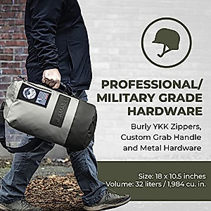 AMABILIS | Water-Resistant Carry-on Travel Duffel Bag | Multiple Pockets | Adjustable Strap | Perfect Gym Bag | 32L | Battleship Grey | Dave Jr Duffel Bag
