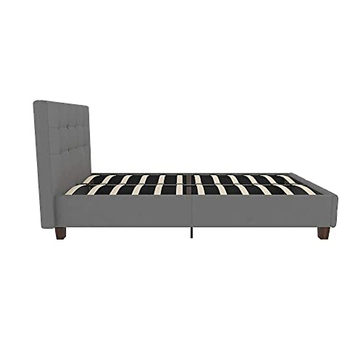 DHP Rose Upholstered Platform Bed with Button Tufted Headboard and Footboard, No Box Spring Needed, Twin, Gray Linen